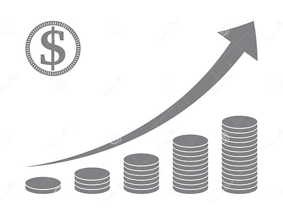 Stacked coins graph stock illustration. Illustration of collect - 53902075