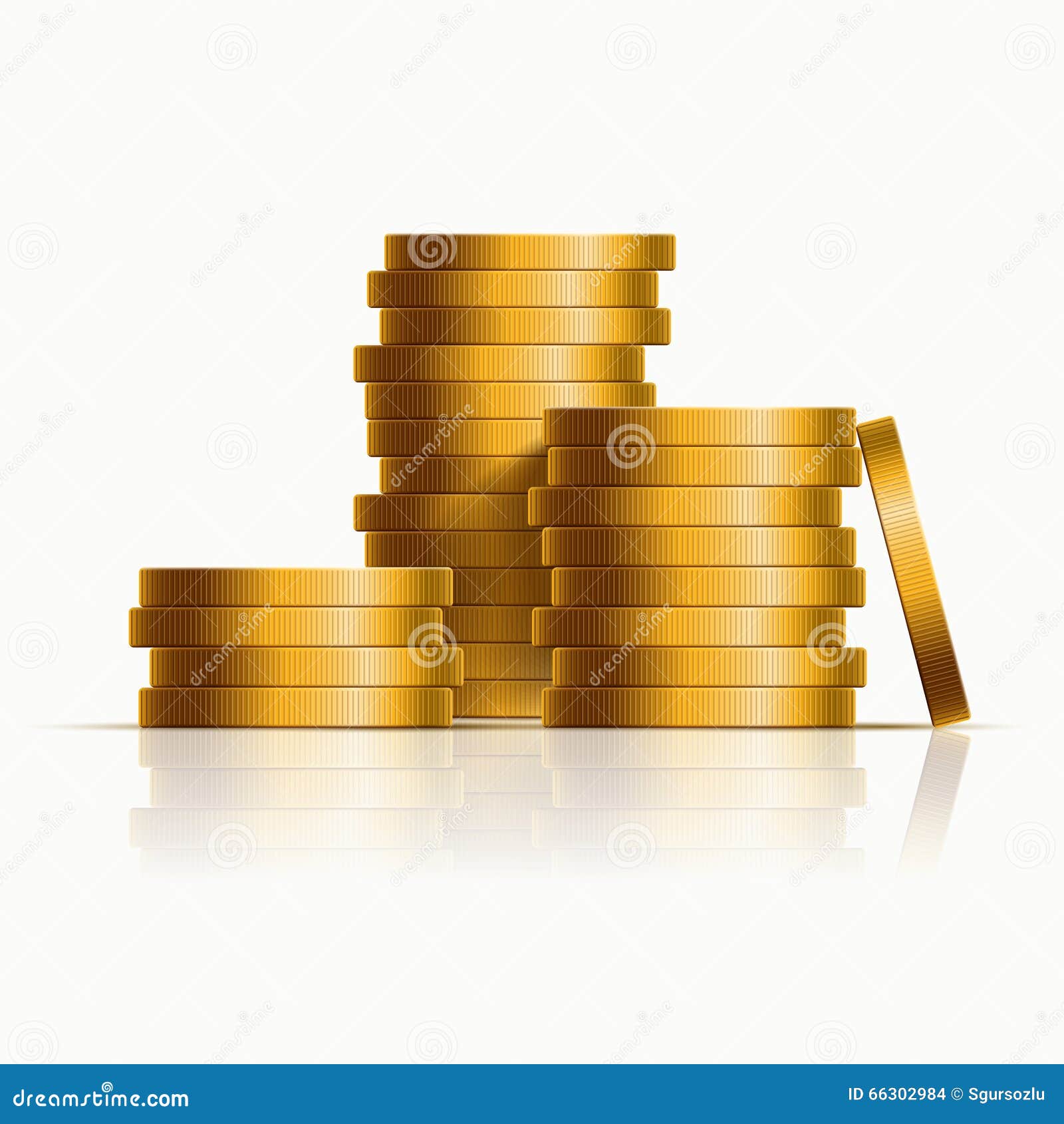 Stacked coins stock vector. Illustration of cash, sign - 66302984