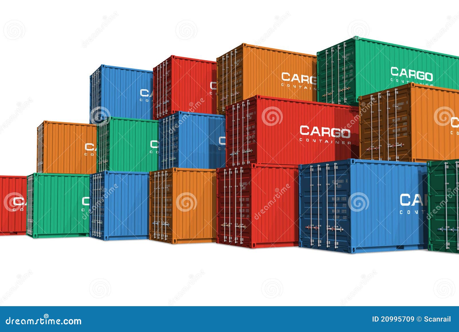 Cargo Containers With White Containers Showing The Word Cargo Royalty ...