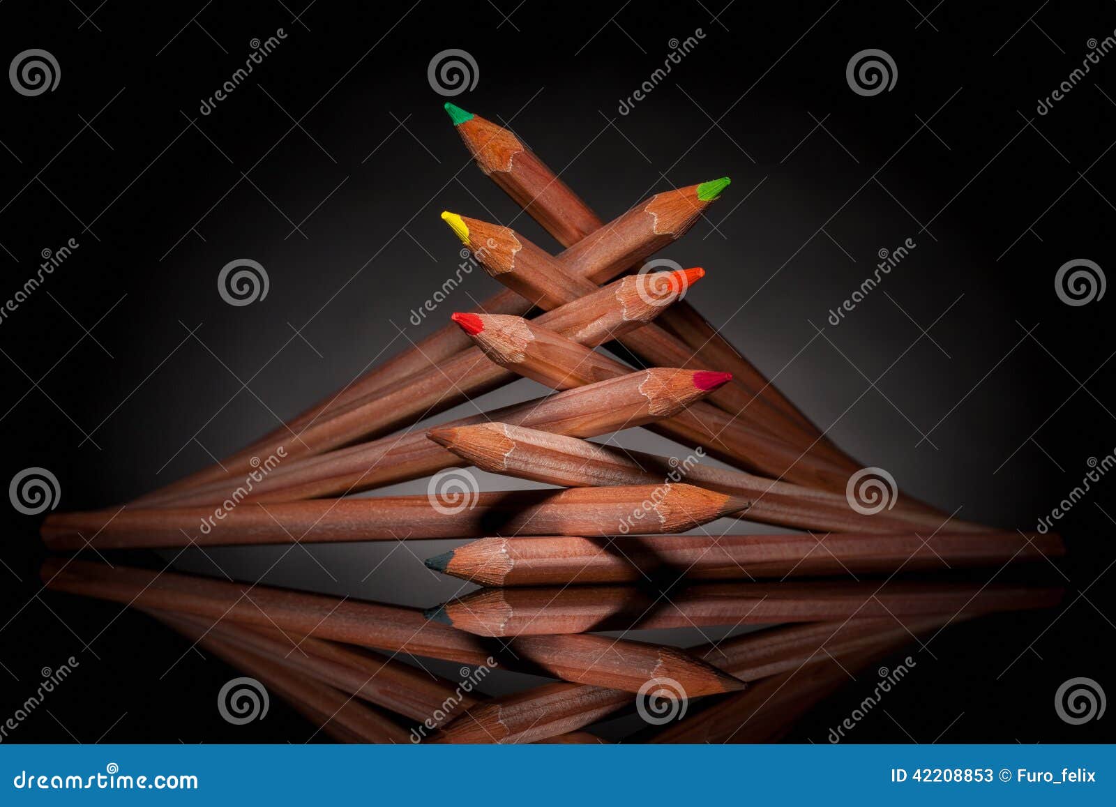 Stacked color pencils stock image. Image of colors, equipment - 42208853