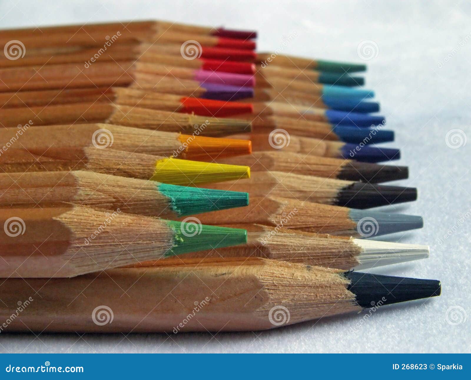 Stacked colored pencils stock image. Image of elementary - 268623