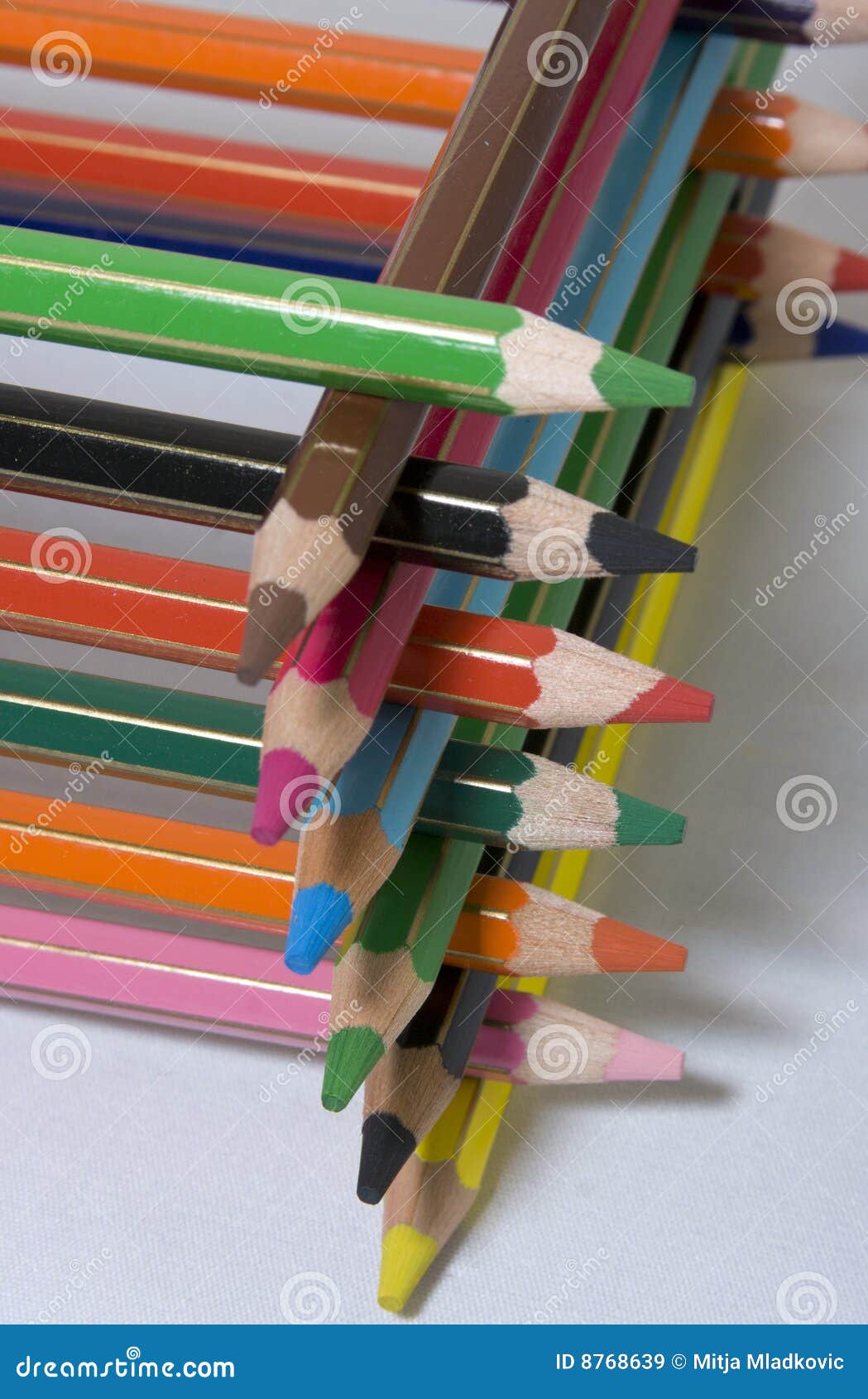 Stacked colored pencils stock image. Image of closeup - 8768639