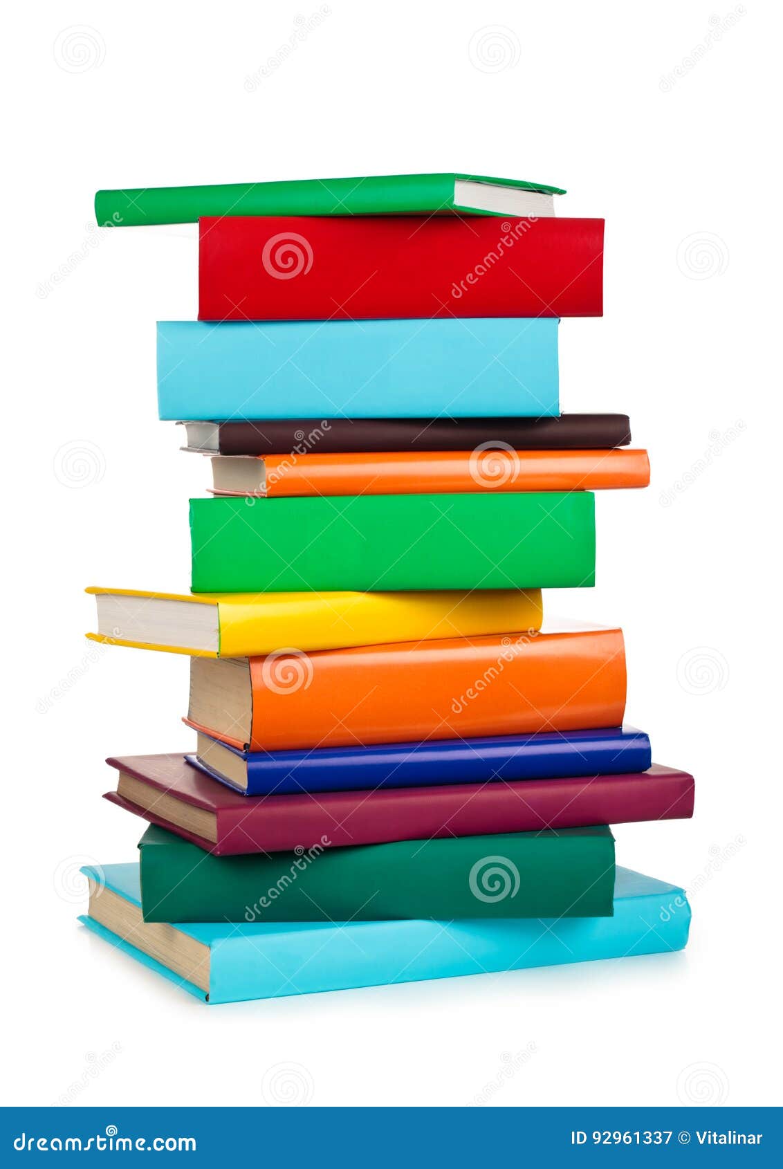 Stacked colorful books. stock image. Image of college - 92961337