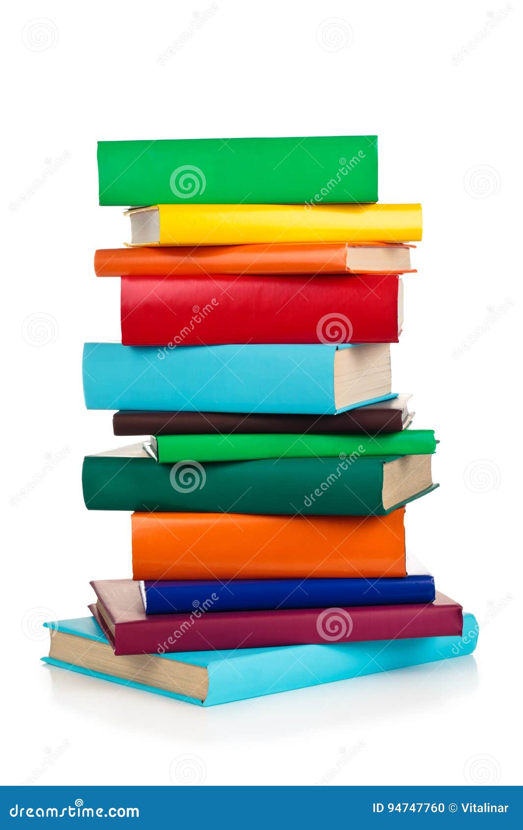 Stacked colorful books. stock photo. Image of information - 94747760