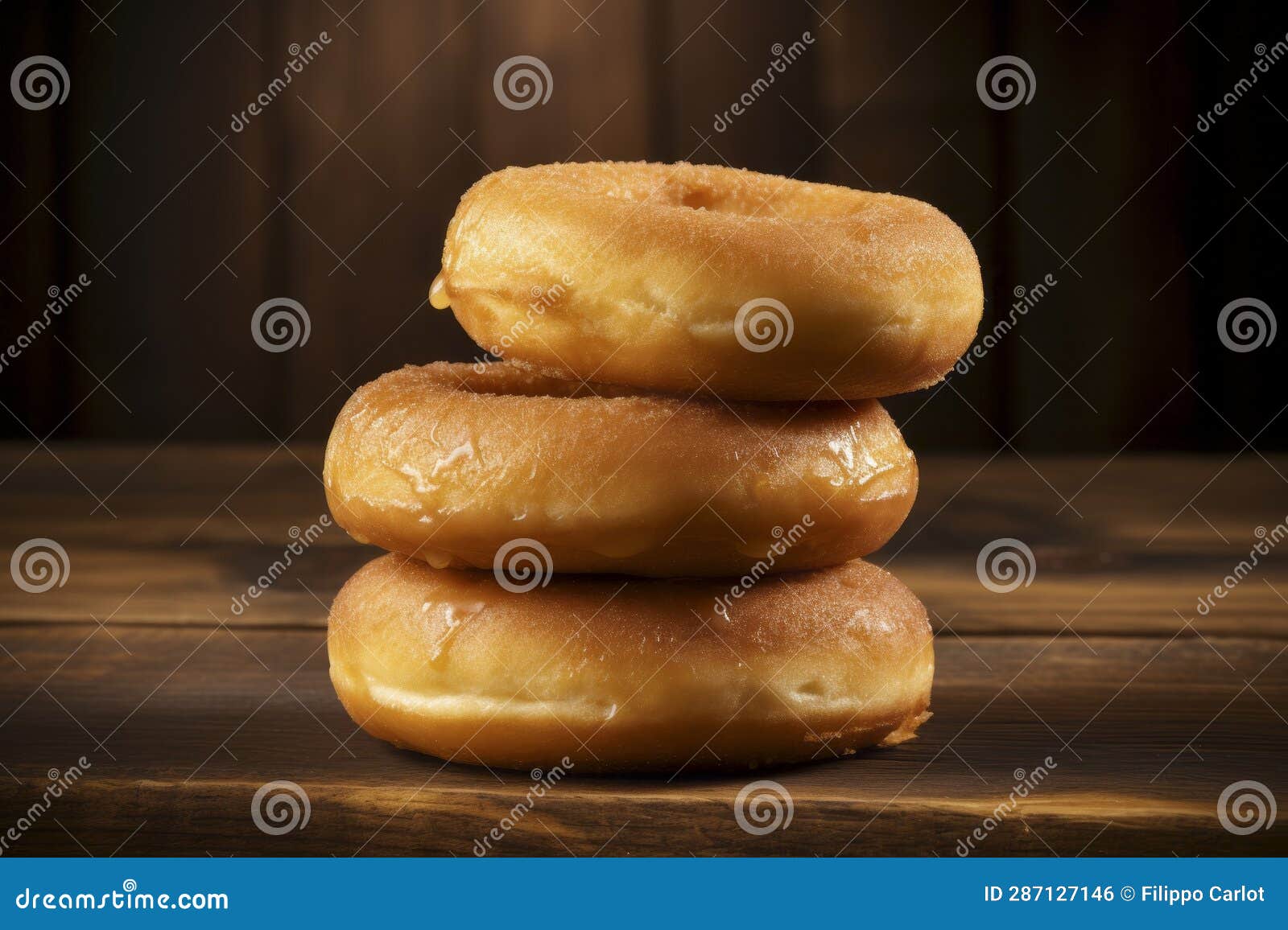 Stacked Colorful Donuts on Rustic Backdrop Stock Illustration ...