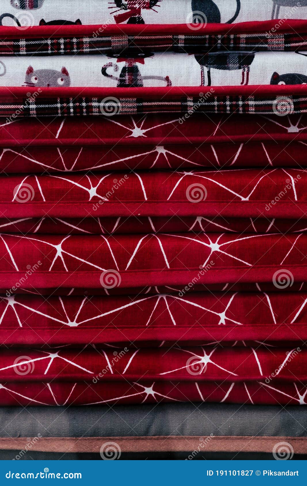 Stacked Colorful Fabric Pieces Stock Image - Image of striped, texture ...
