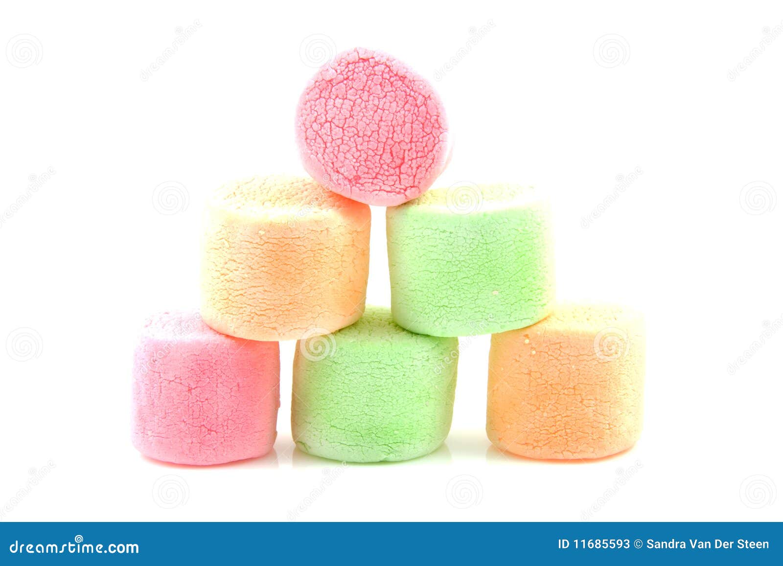 Stacked Marshmallows In Pyramid Form On White Canvas Royalty-Free Stock ...