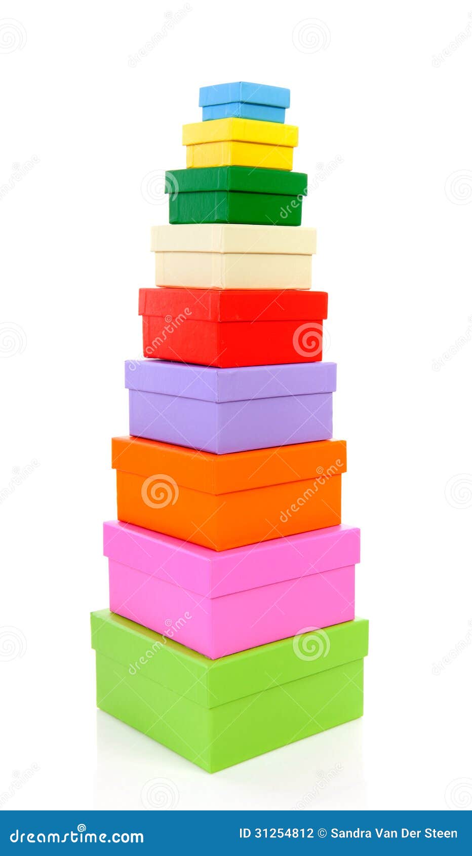 Stacked Colorful Packaging Boxes Stock Photo - Image of giftwrap, nine ...