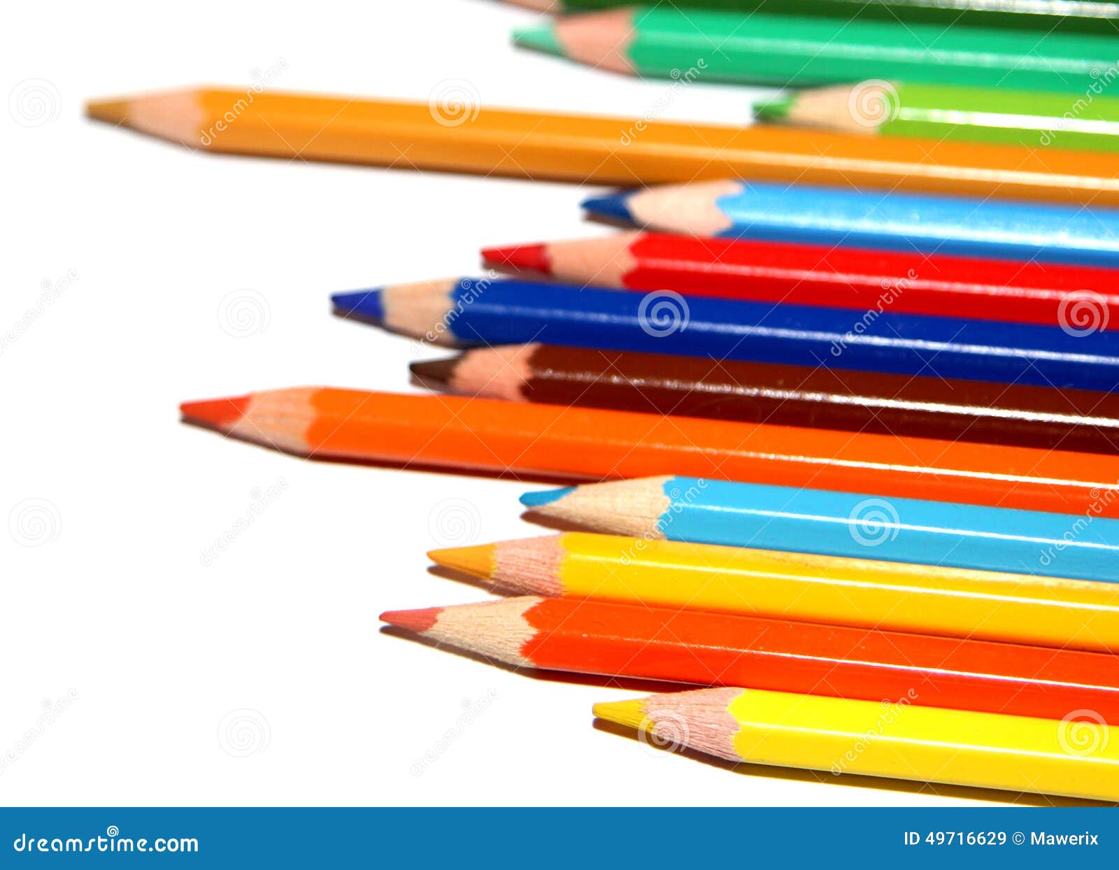 Stacked colorful pencils stock image. Image of multiple - 49716629