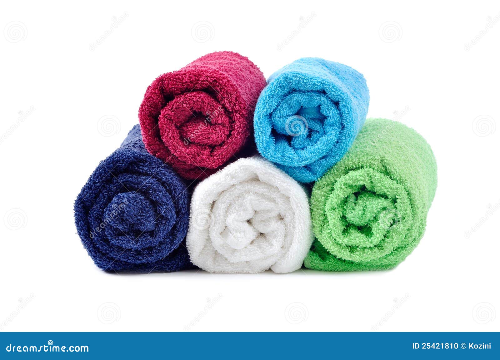 Stacked Colorful Rolled Towels Stock Photo - Image of purple, stacked ...
