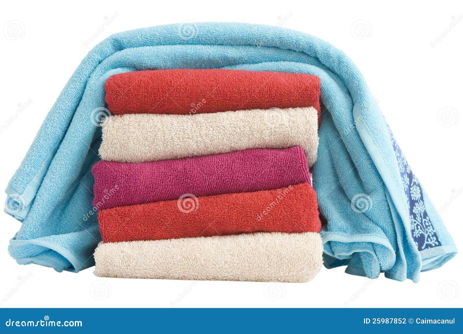 Stacked of colorful towels stock photo. Image of hotel - 25987852