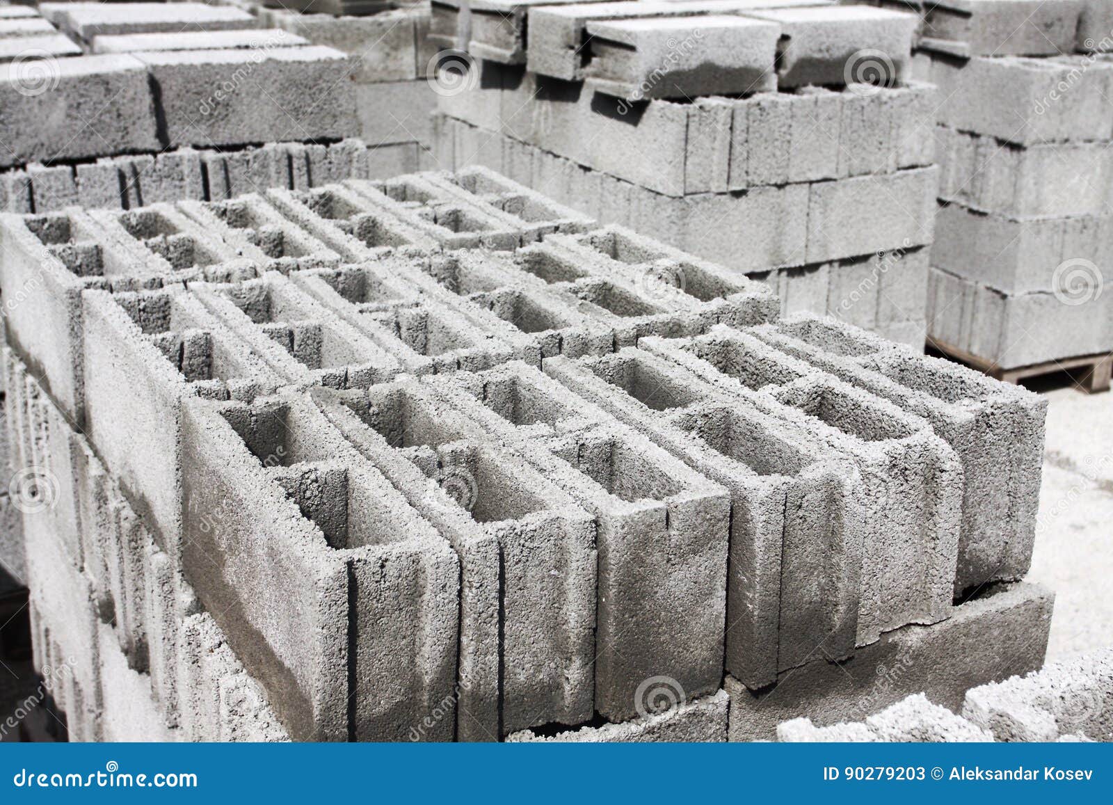 Stacked concrete bricks stock image. Image of rectangle - 90279203