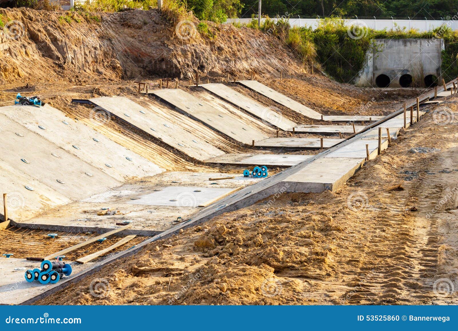 Stacked concrete drainage stock photo. Image of industrial - 53525860