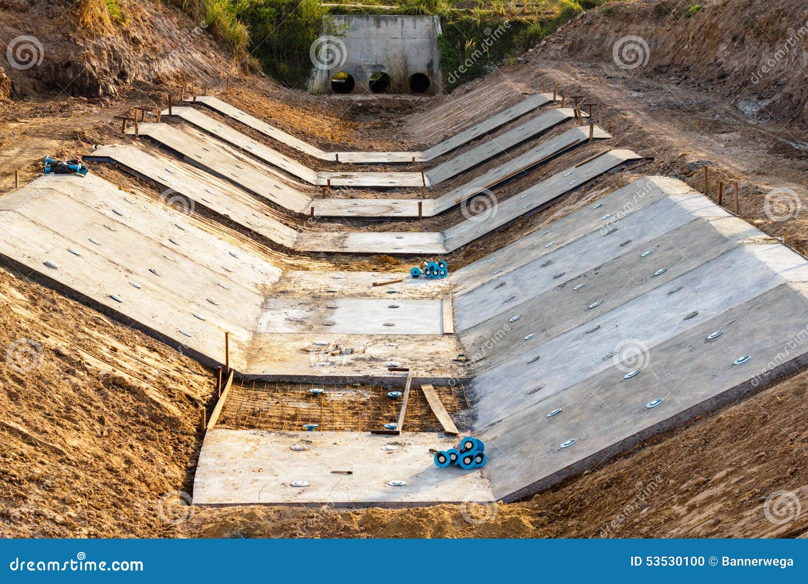 Stacked concrete drainage stock photo. Image of pressure - 53530100