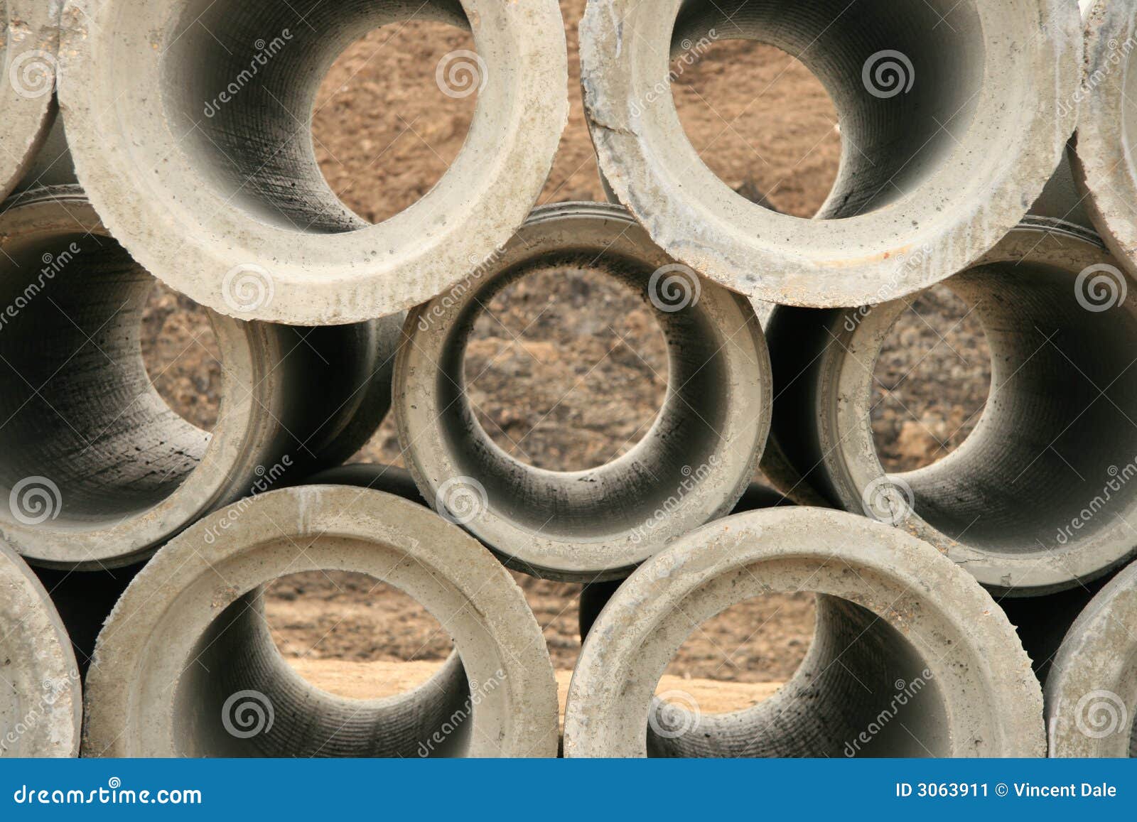 Stacked Concrete Pipe stock image. Image of concrete, sewer - 3063911