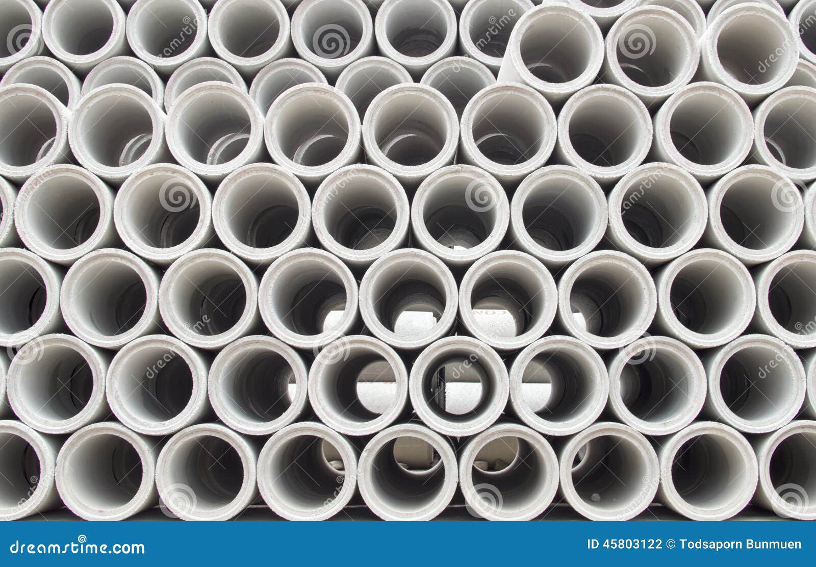 Stacked Concrete Culverts For Water Drainage Stock Photo ...
