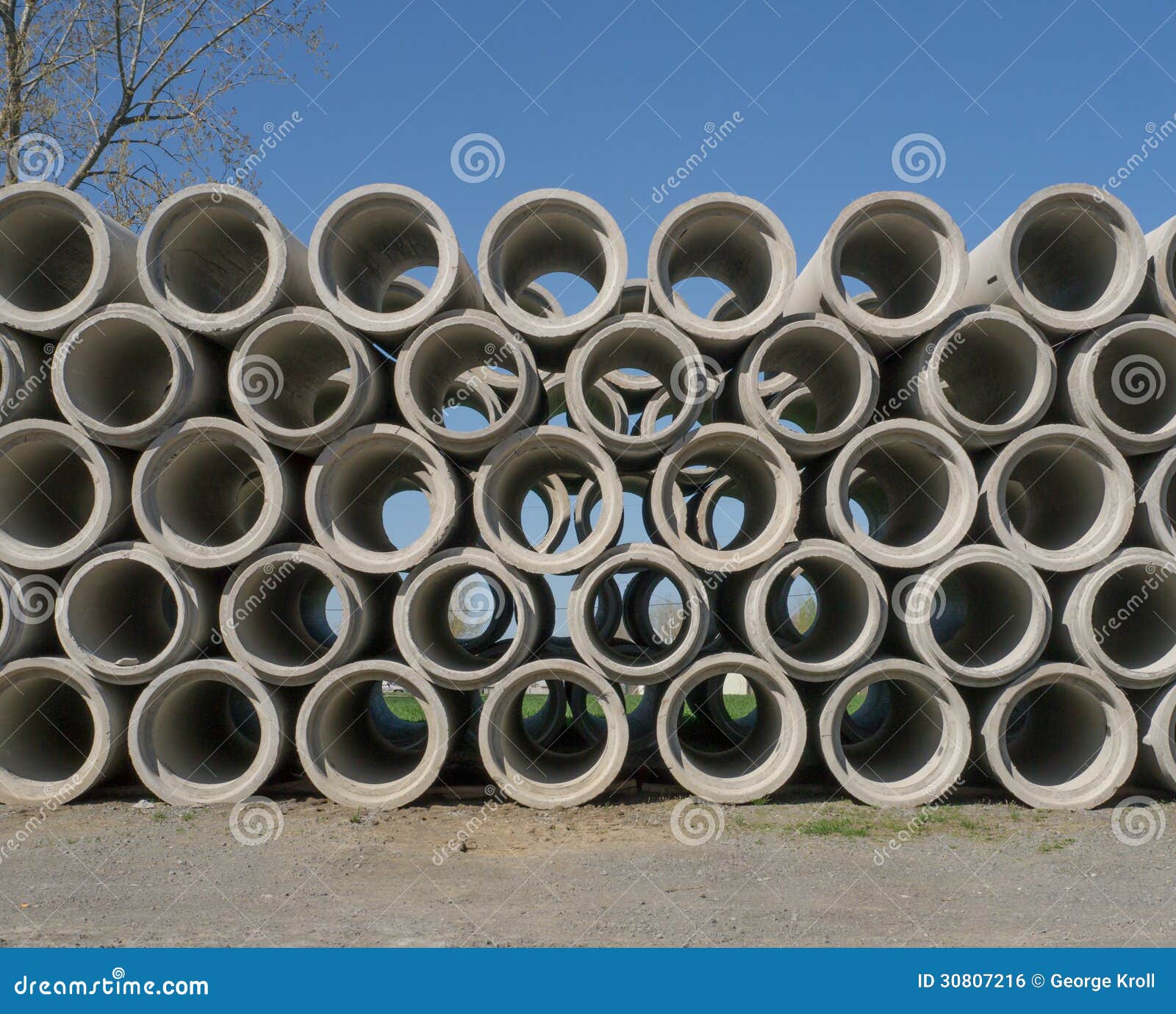 Stacked Concrete Pipes stock photo. Image of drainage - 30807216