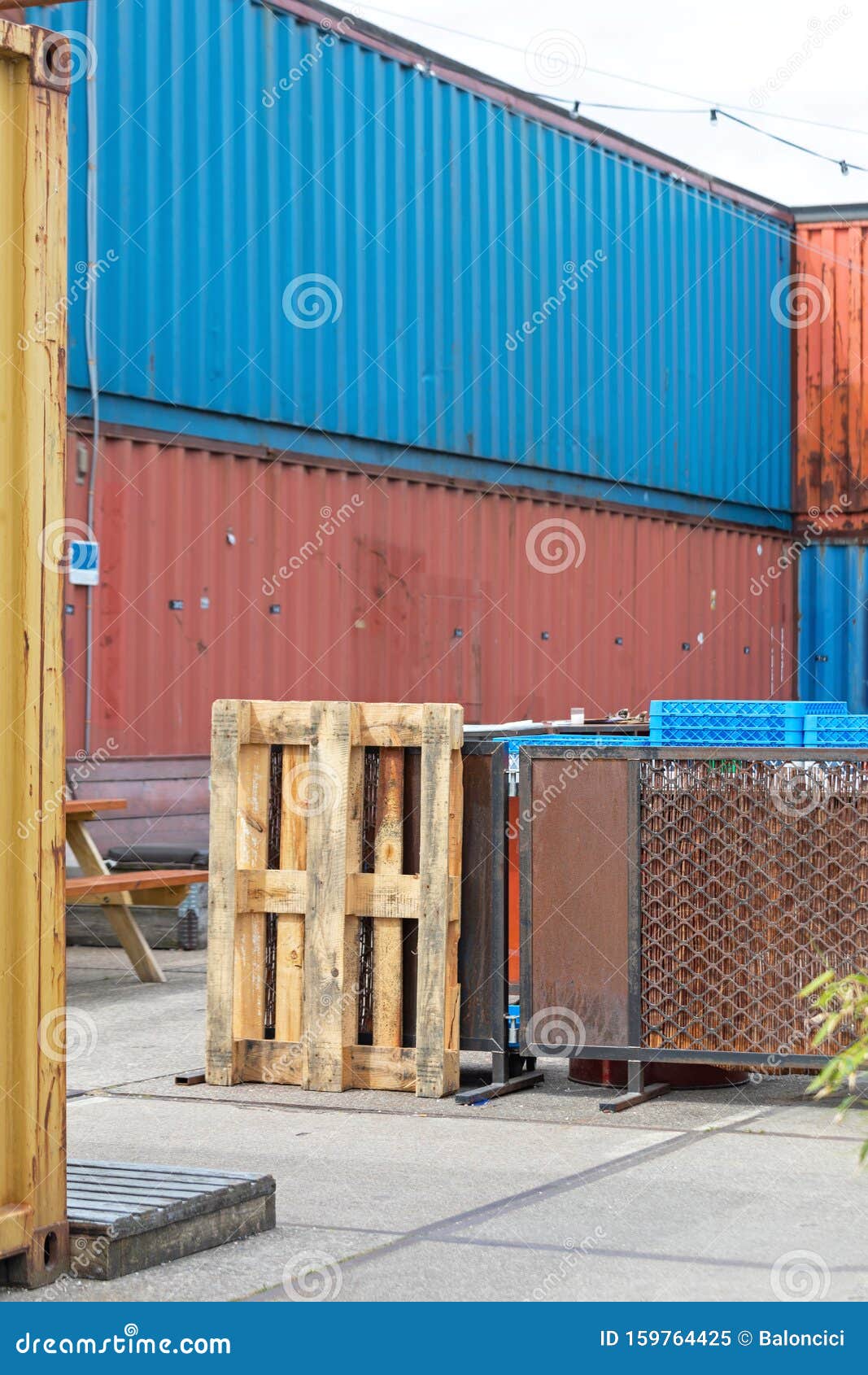 Stacked Containers stock image. Image of pallet, netherlands - 159764425