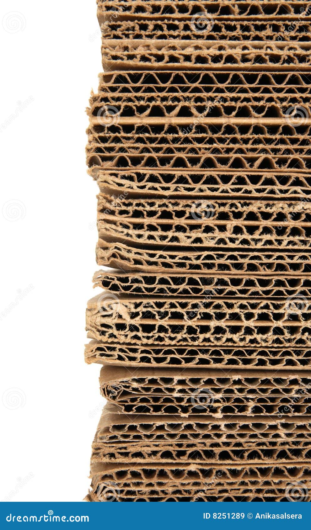 Stacked Corrugated Cardboard Closeup Stock Image - Image of paper ...