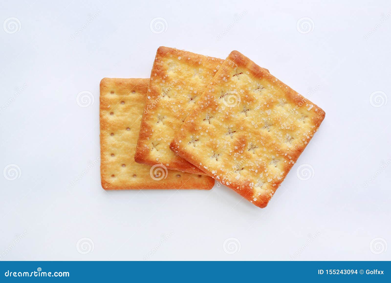 Stacked Cracker Biscuit on White Background. Close Up Stock Photo ...