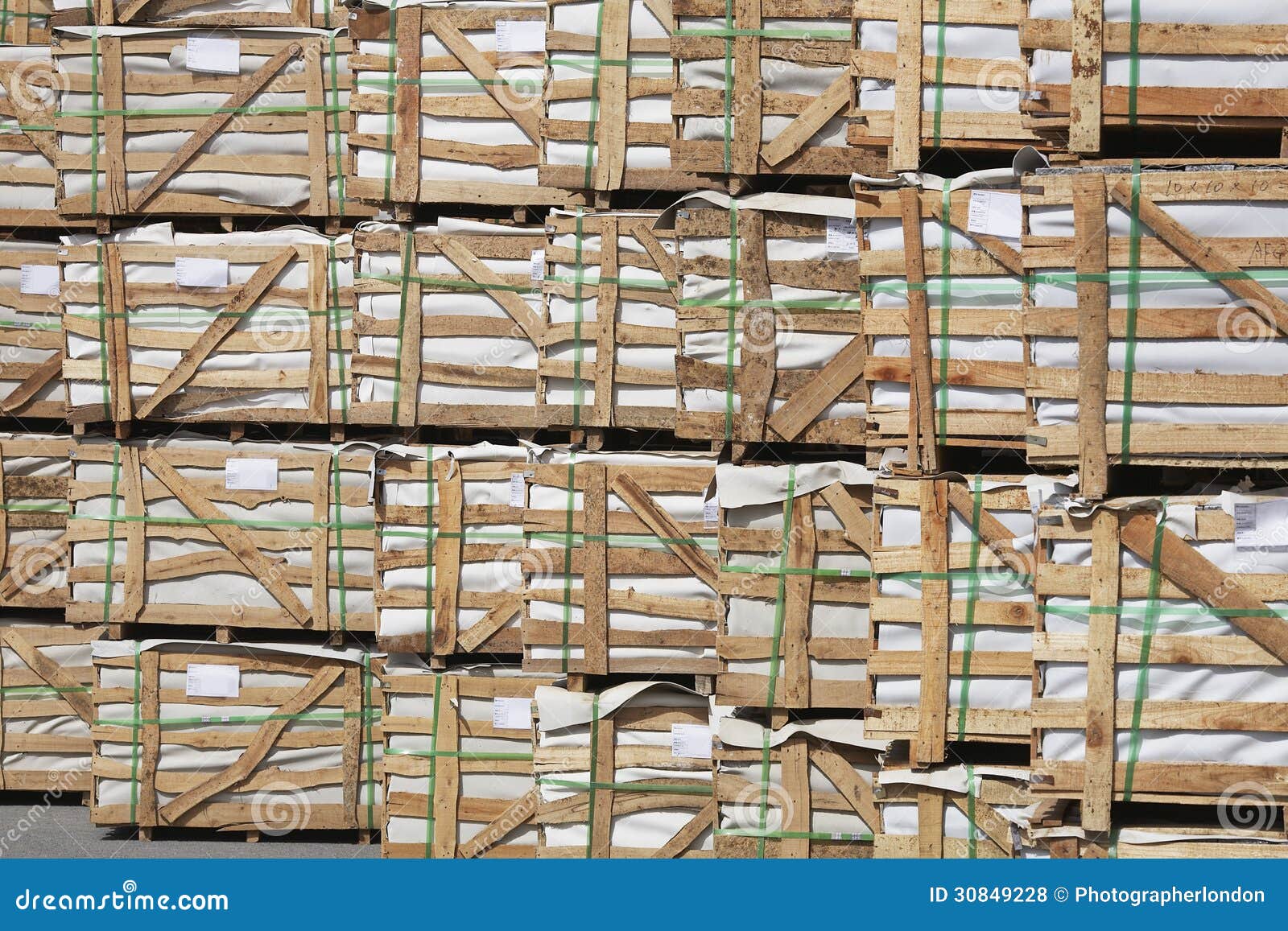 Stacked Crates of Building Materials Stock Photo - Image of crates ...