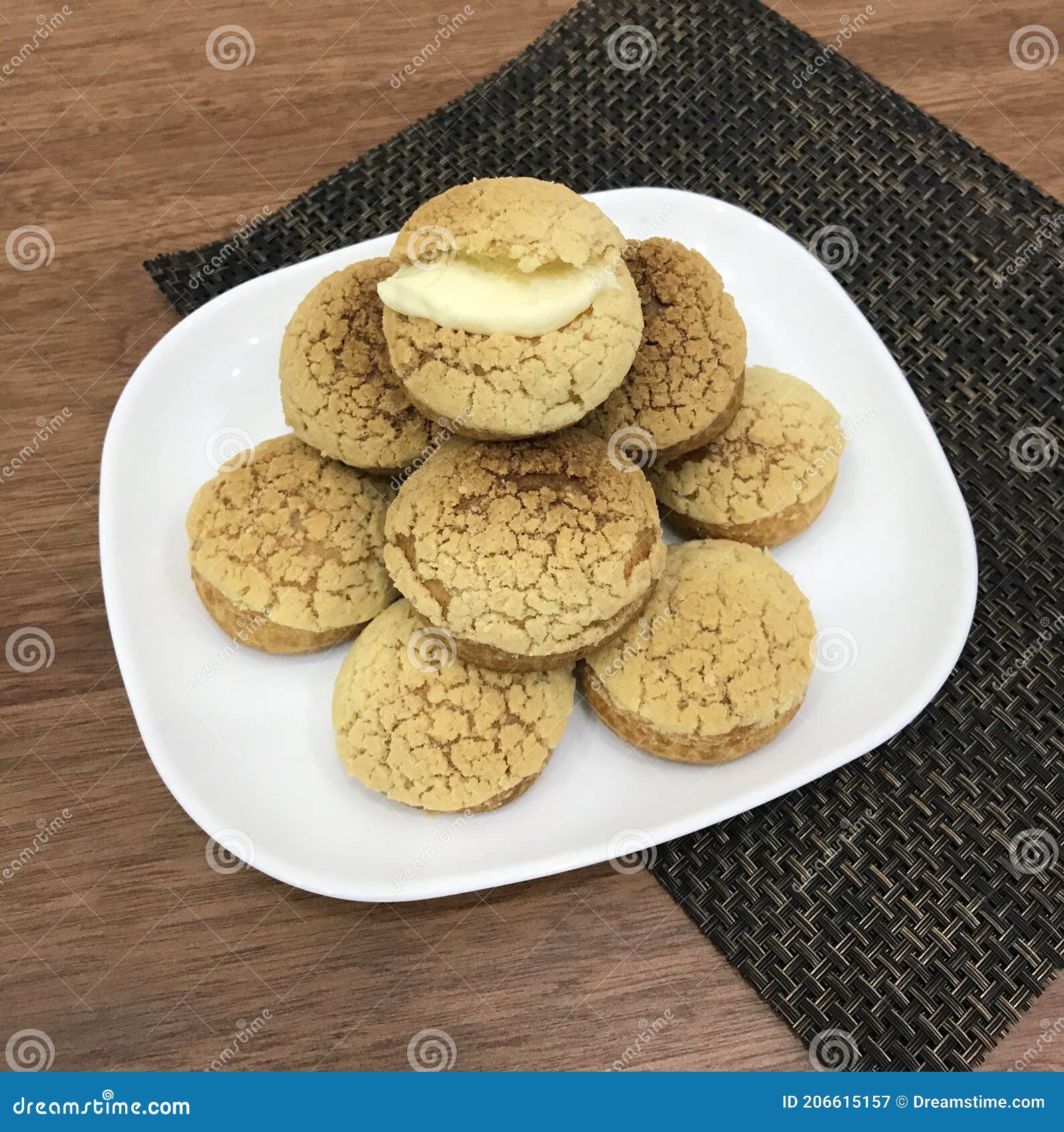Stacked Cream Puff stock image. Image of stacked, chocolate - 206615157