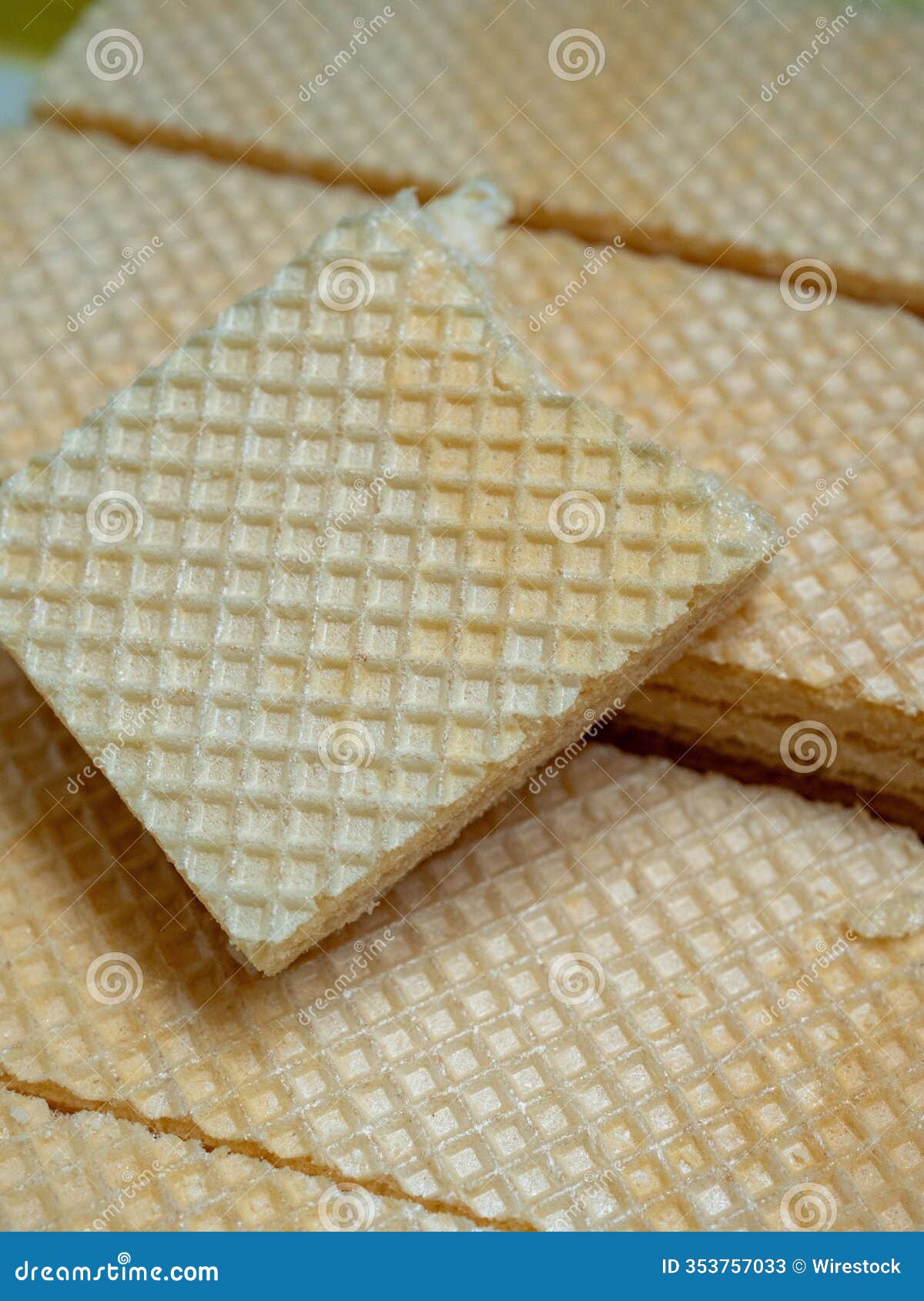 Stacked Crispy Wafers with Waffle Pattern Stock Illustration ...