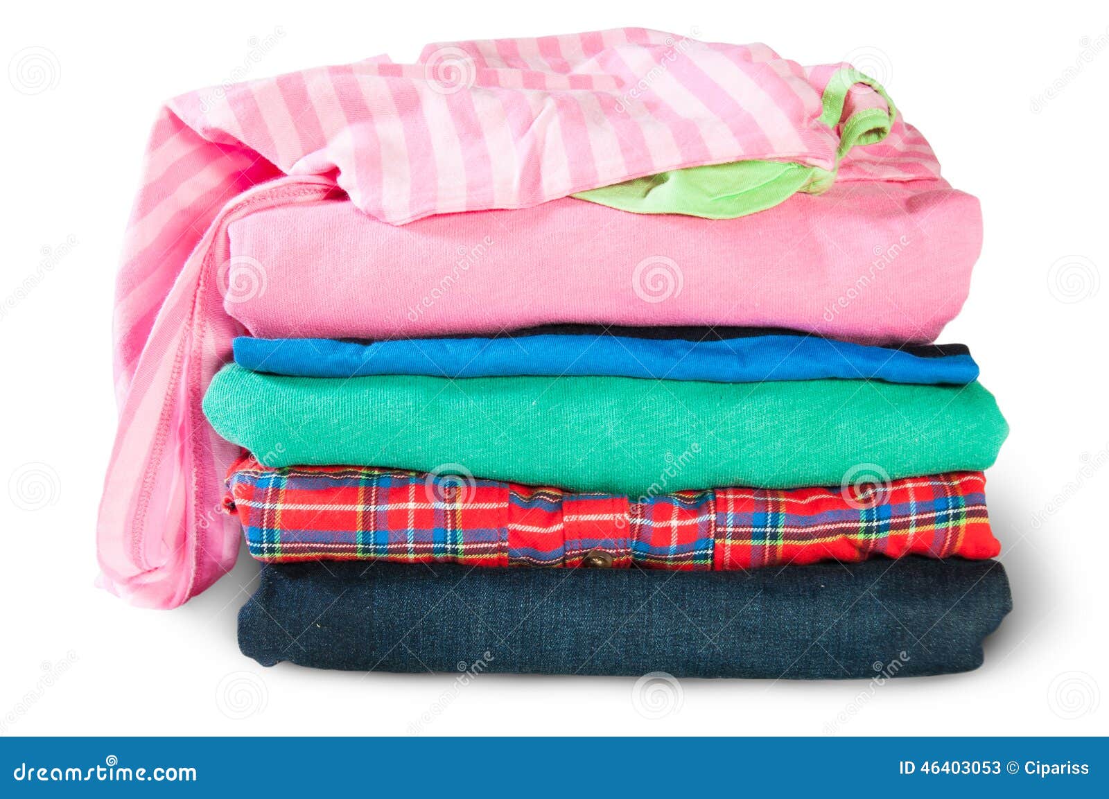 Stacked and Crumpled Multicolored Clothes Stock Image - Image of clean ...
