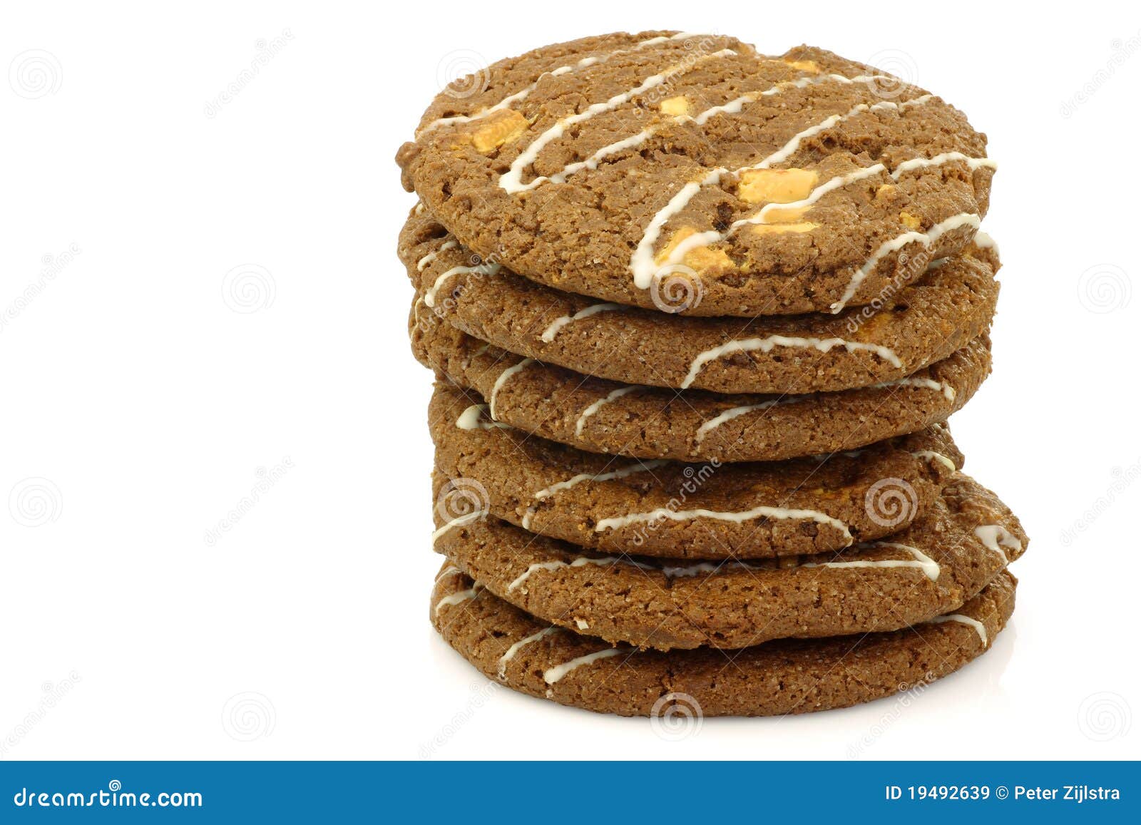 Stacked Crunchy Chocolate Chip Cookies with Nuts Stock Image - Image of ...