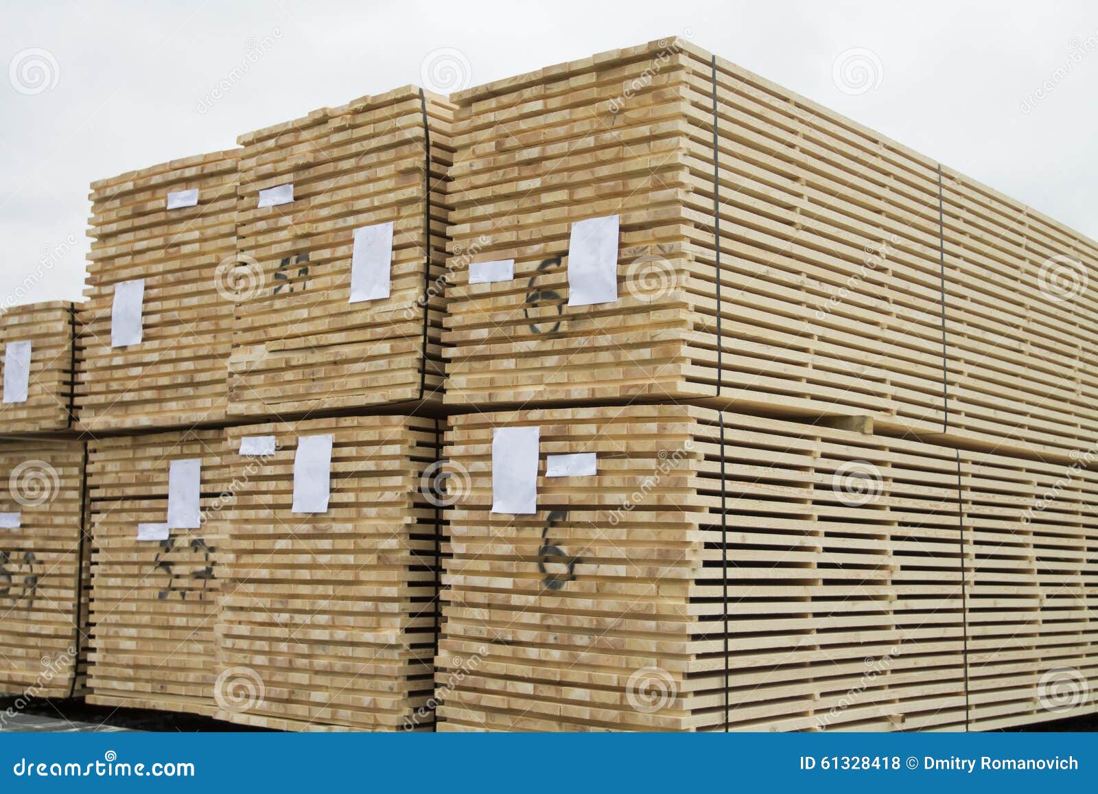 Stacked Cut Lumber stock photo. Image of forest, stuff - 61328418