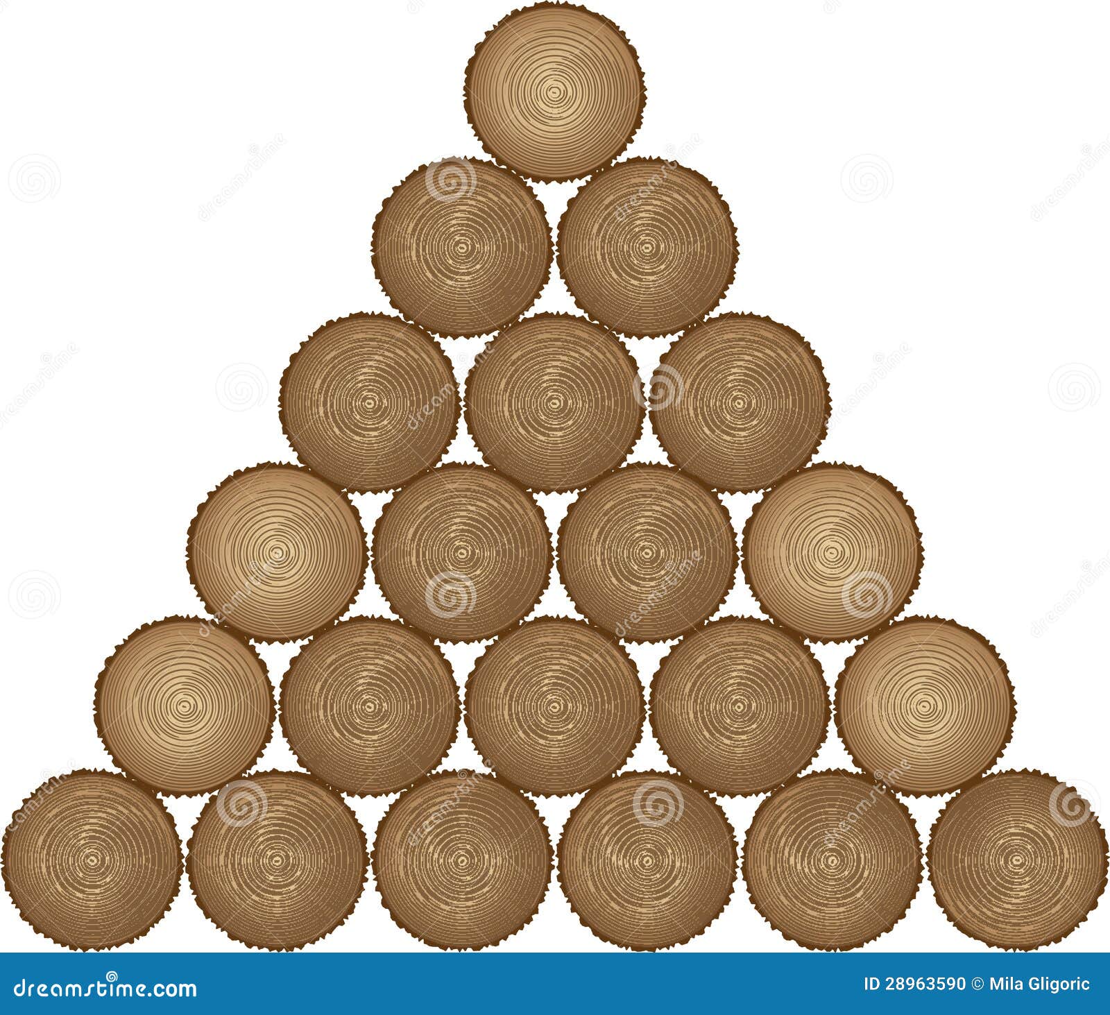 Stacked cut timber stock vector. Illustration of rural - 28963590
