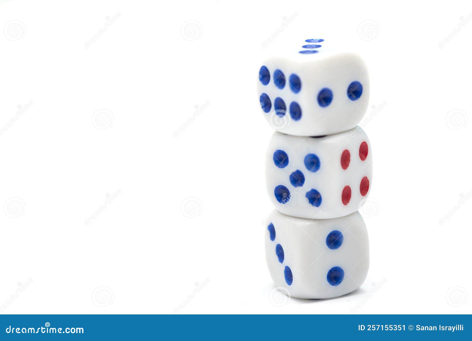 Stacked Dice with Blue and Red Dots Stock Image - Image of background ... Stacked Dice with Blue and Red Dots Stock Image - Image of background ...