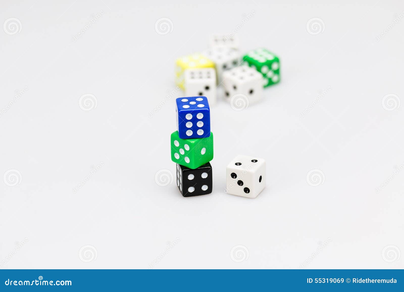 Stacked Dice stock image. Image of leisure, casino, white - 55319069