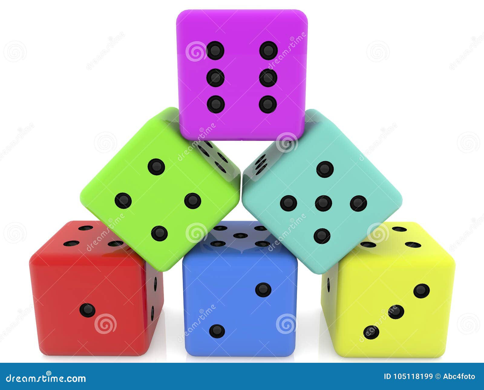 Stacked dice in pyramid stock illustration. Illustration of dice ...
