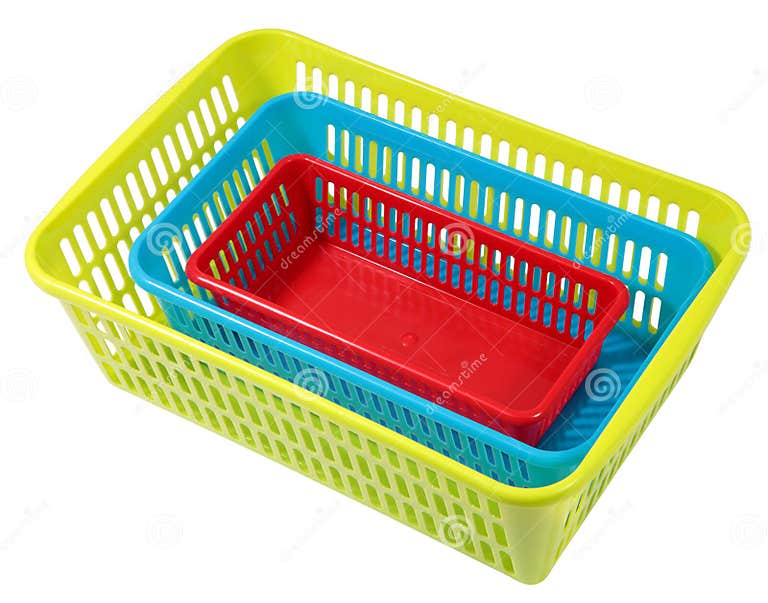 Stacked Different Size Colorful Perforated Plastic Containers, S Stock ...