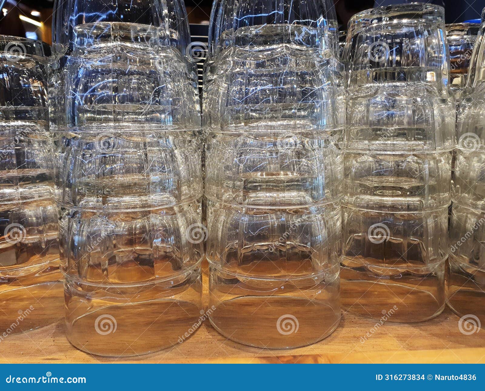 Stacked of Drinking Glasses Stock Photo - Image of glass, empty: 316273834