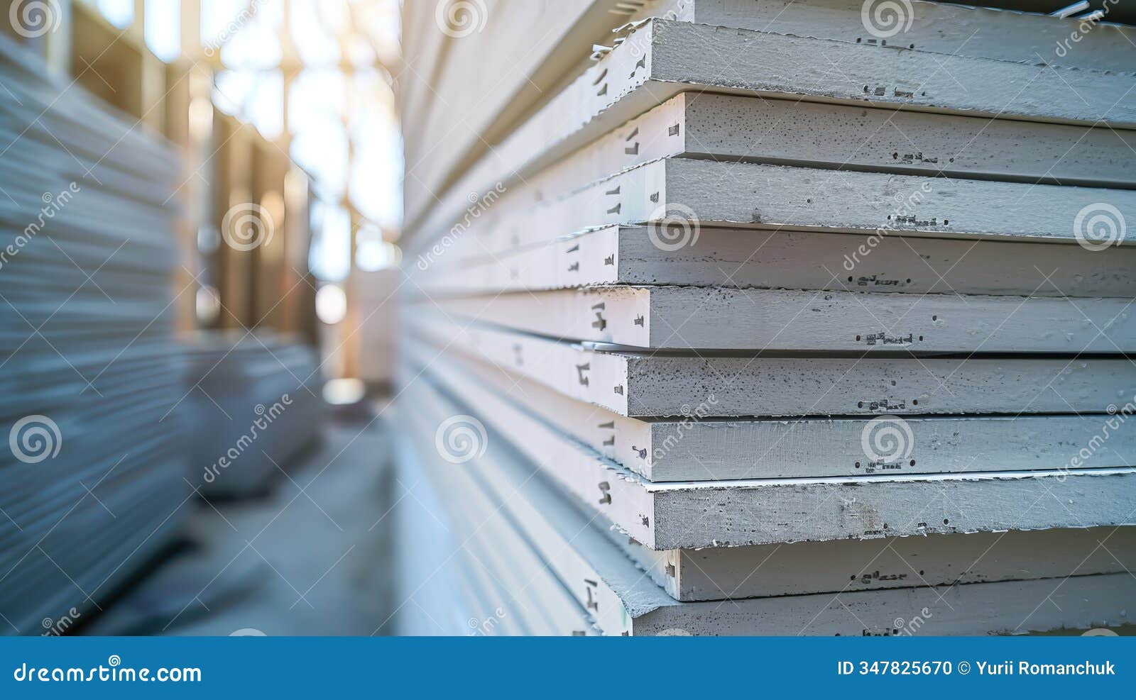 Stacked Drywall Sheets at Construction Site Signify Building Progress ...