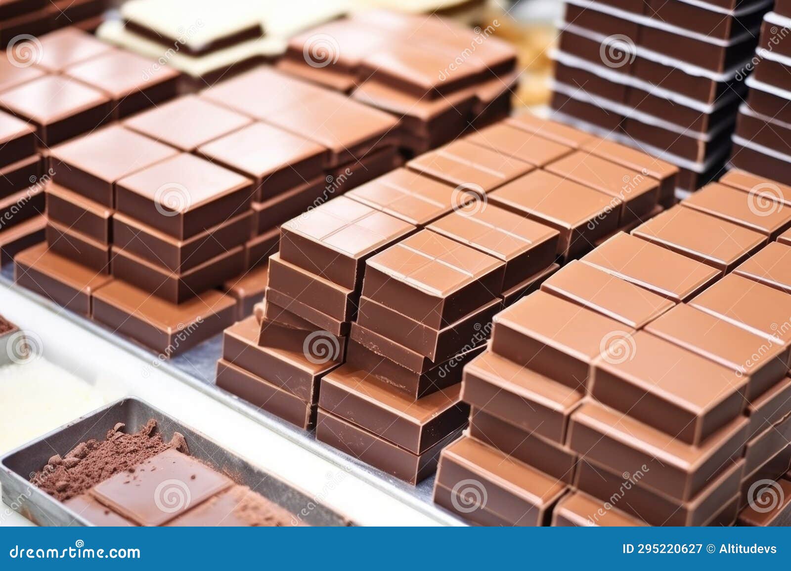 Stacked Empty Chocolate Bar Molds Stock Image - Image of production ...