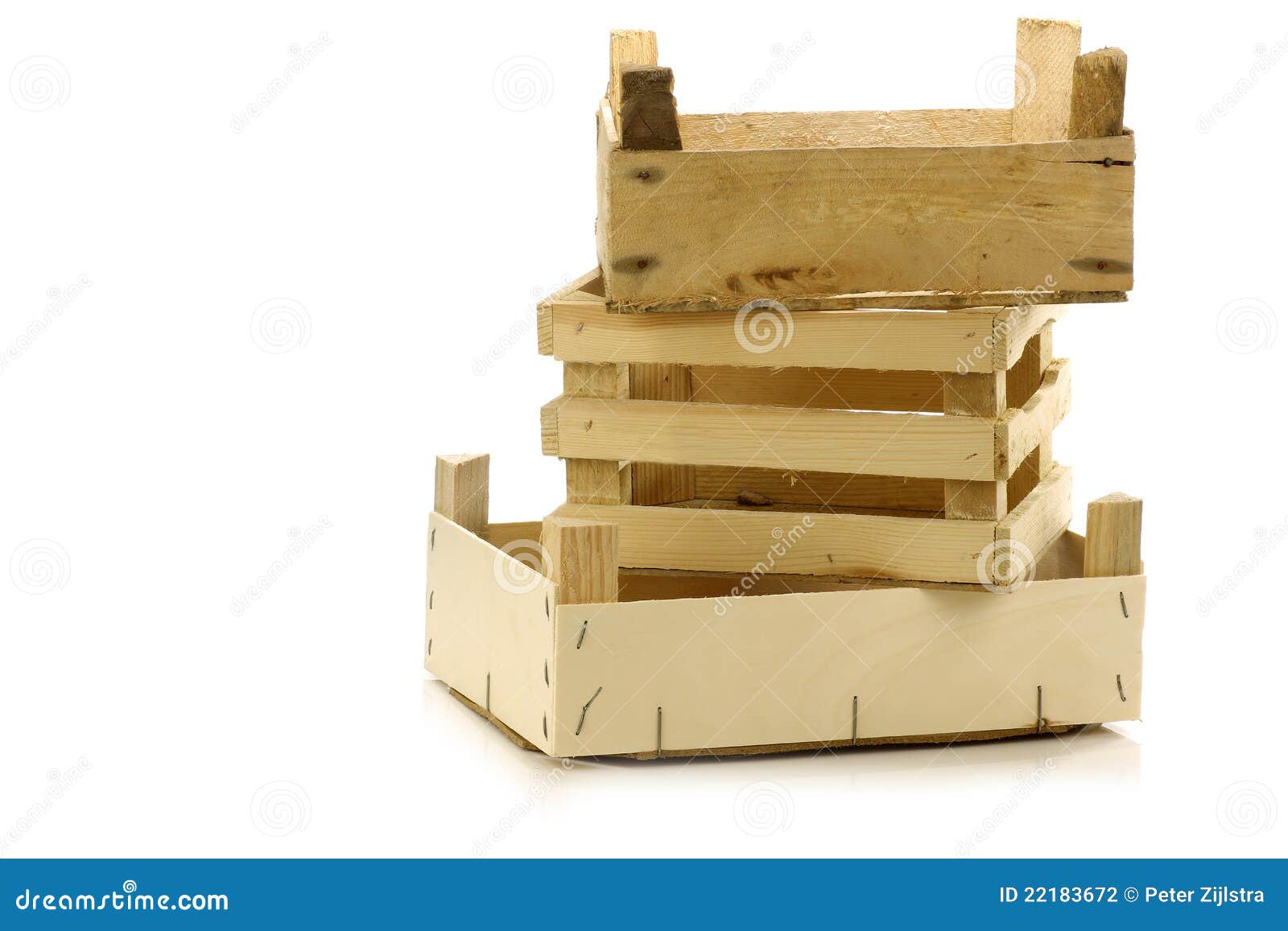 Stacked Empty Wooden Crates Stock Photo - Image of protection, stack ...