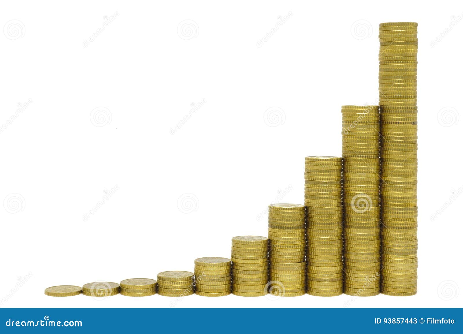 Stacked Euro Coins As Chart at Exchange Market Stock Image - Image of ...