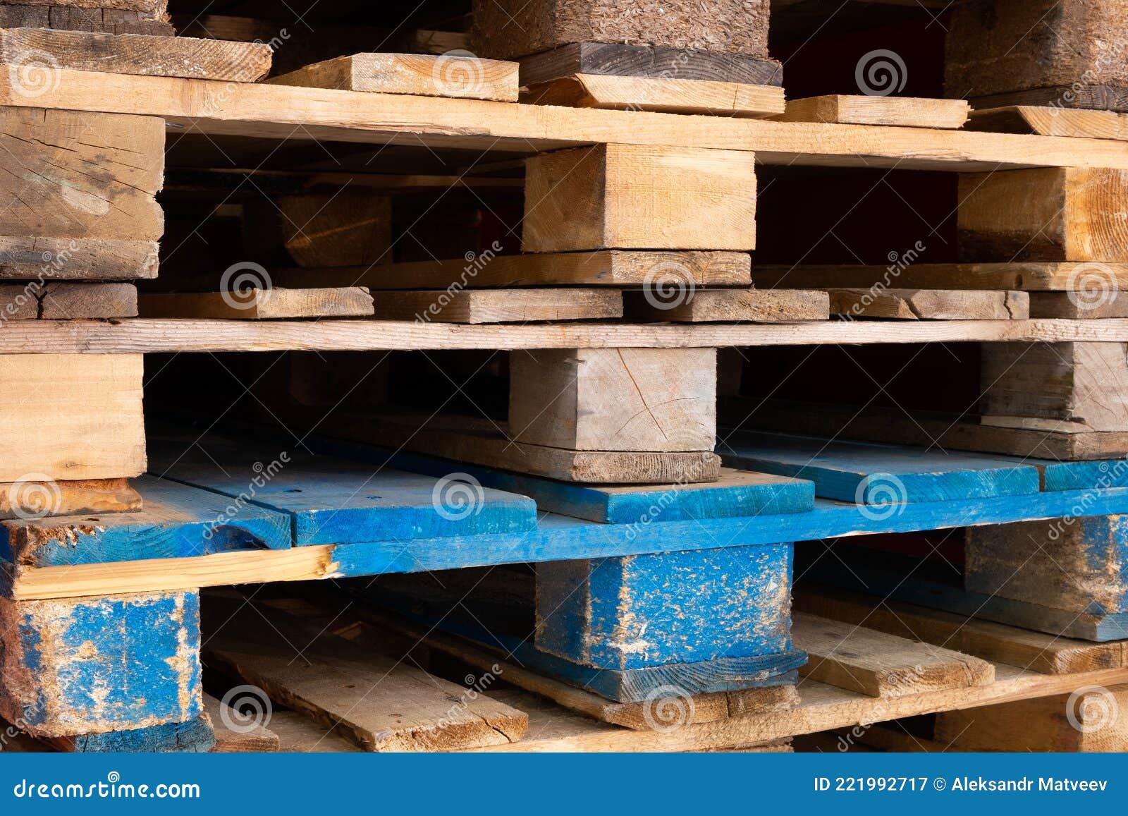 Stacked Euro Pallets, Logistics Delivery Concept Background Stock Image ...