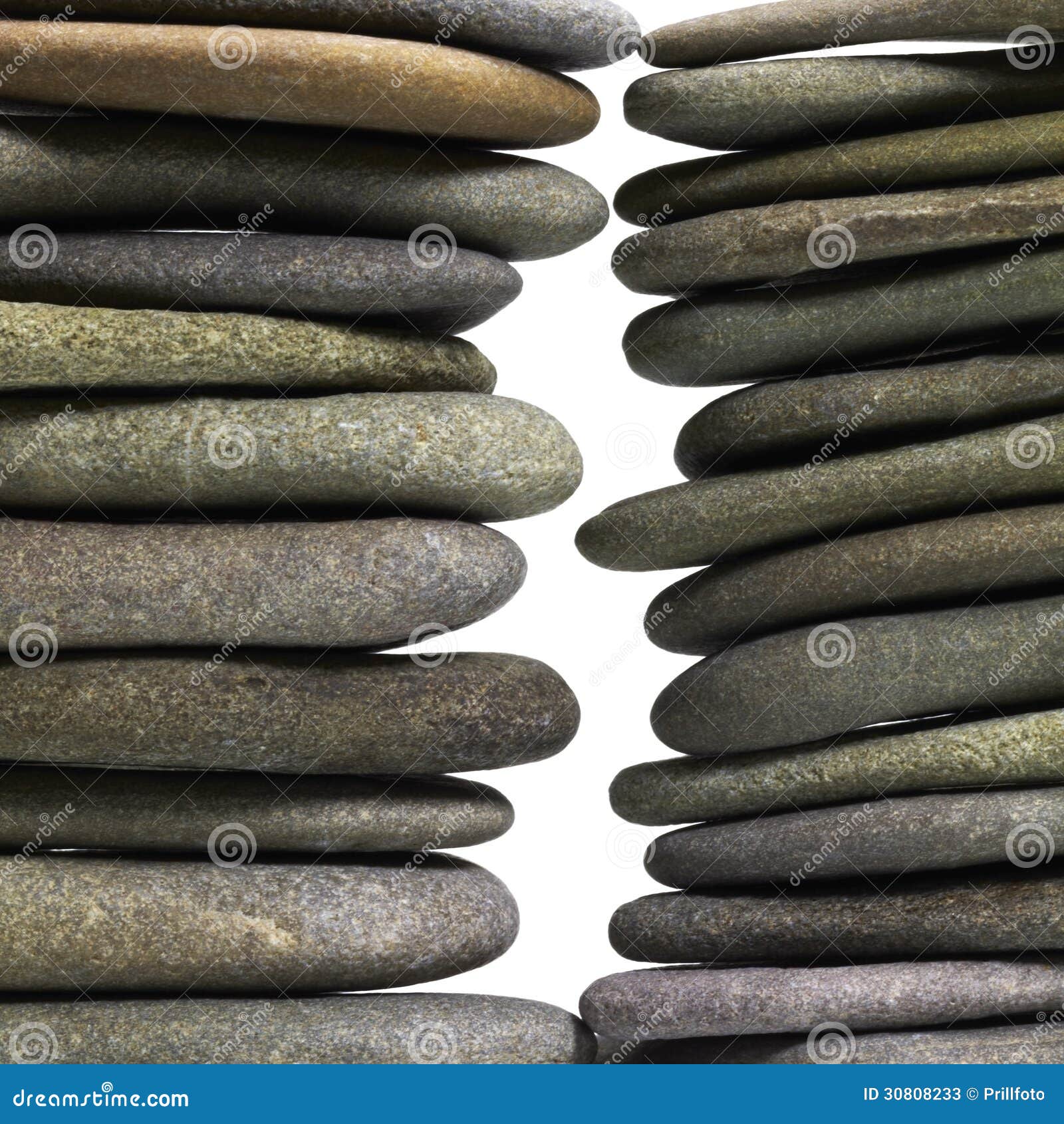 Stacked flat pebbles stock image. Image of isolated, multicolored ...
