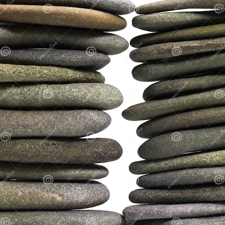 Stacked flat pebbles stock image. Image of isolated, multicolored ...