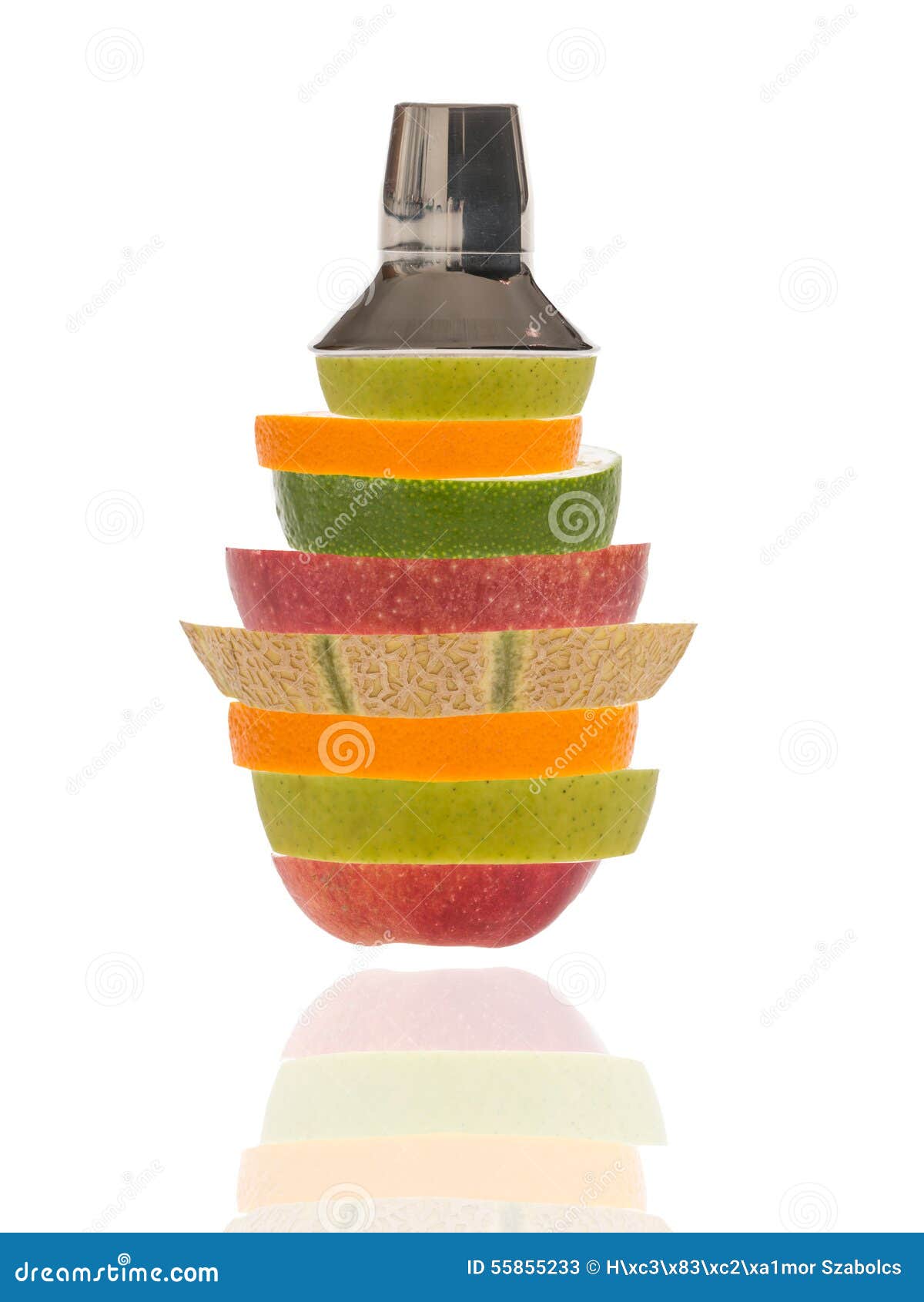 Stacked Fruit Shaker Concept from Sliced Fruits Stock Image - Image of ...
