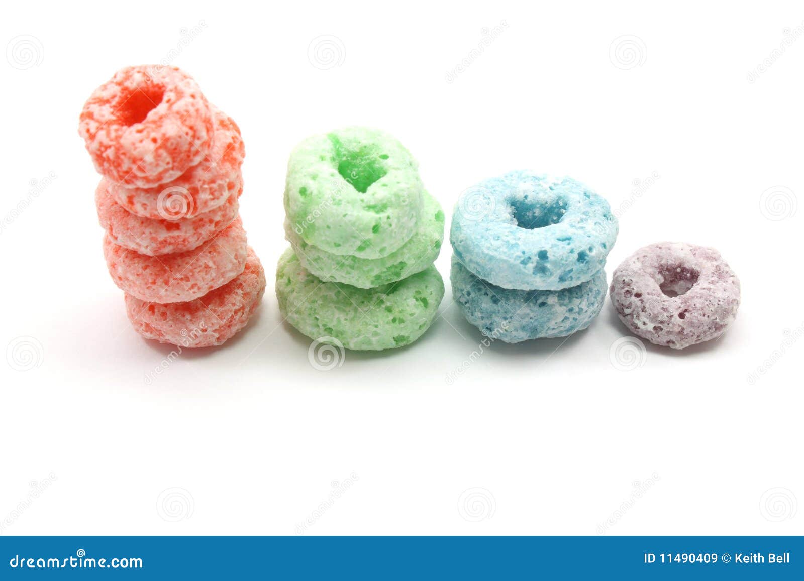 Stacked Fruity Rings Cereal Stock Image - Image of color, green: 11490409