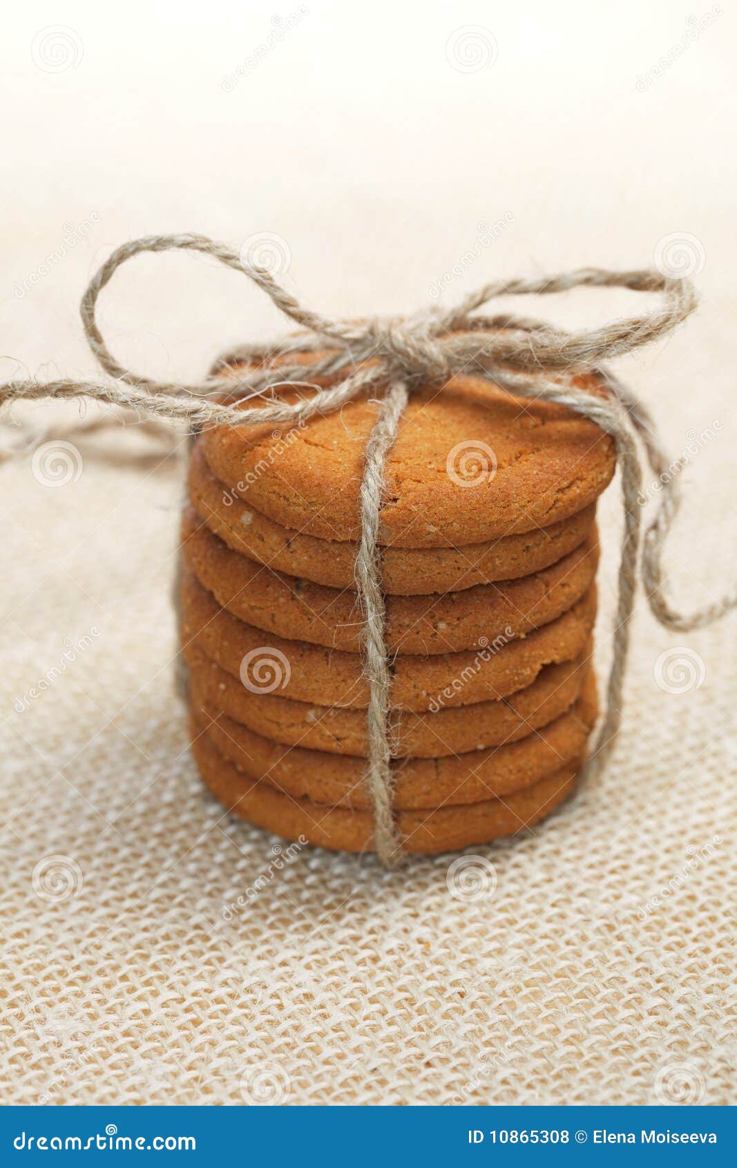 Stacked Ginger Cookies Tied by Jute String Stock Photo - Image of ...