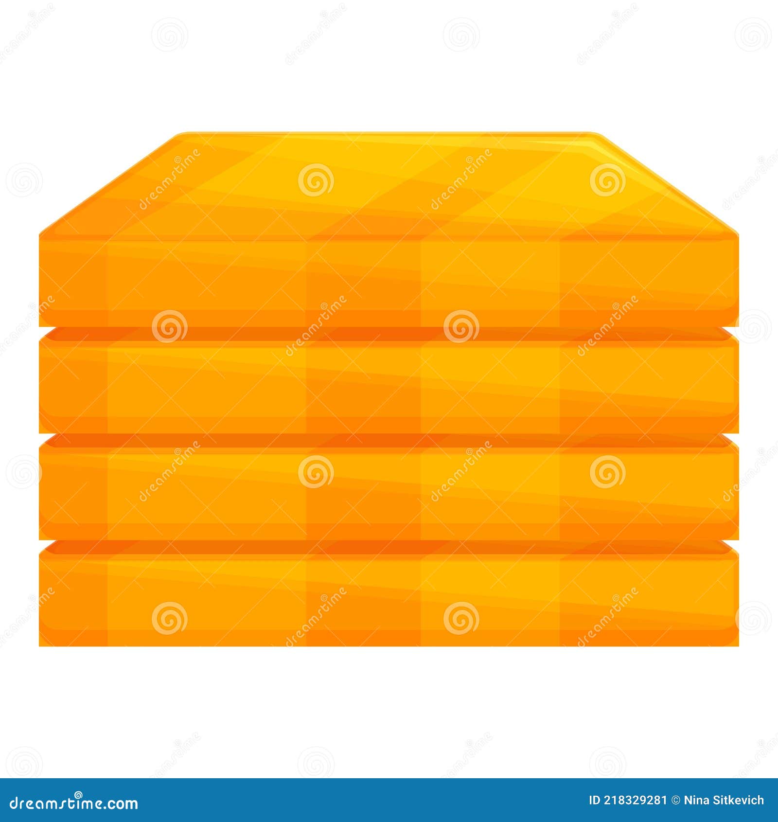 Stacked Gold Bars Icon, Cartoon Style Stock Vector - Illustration of ...