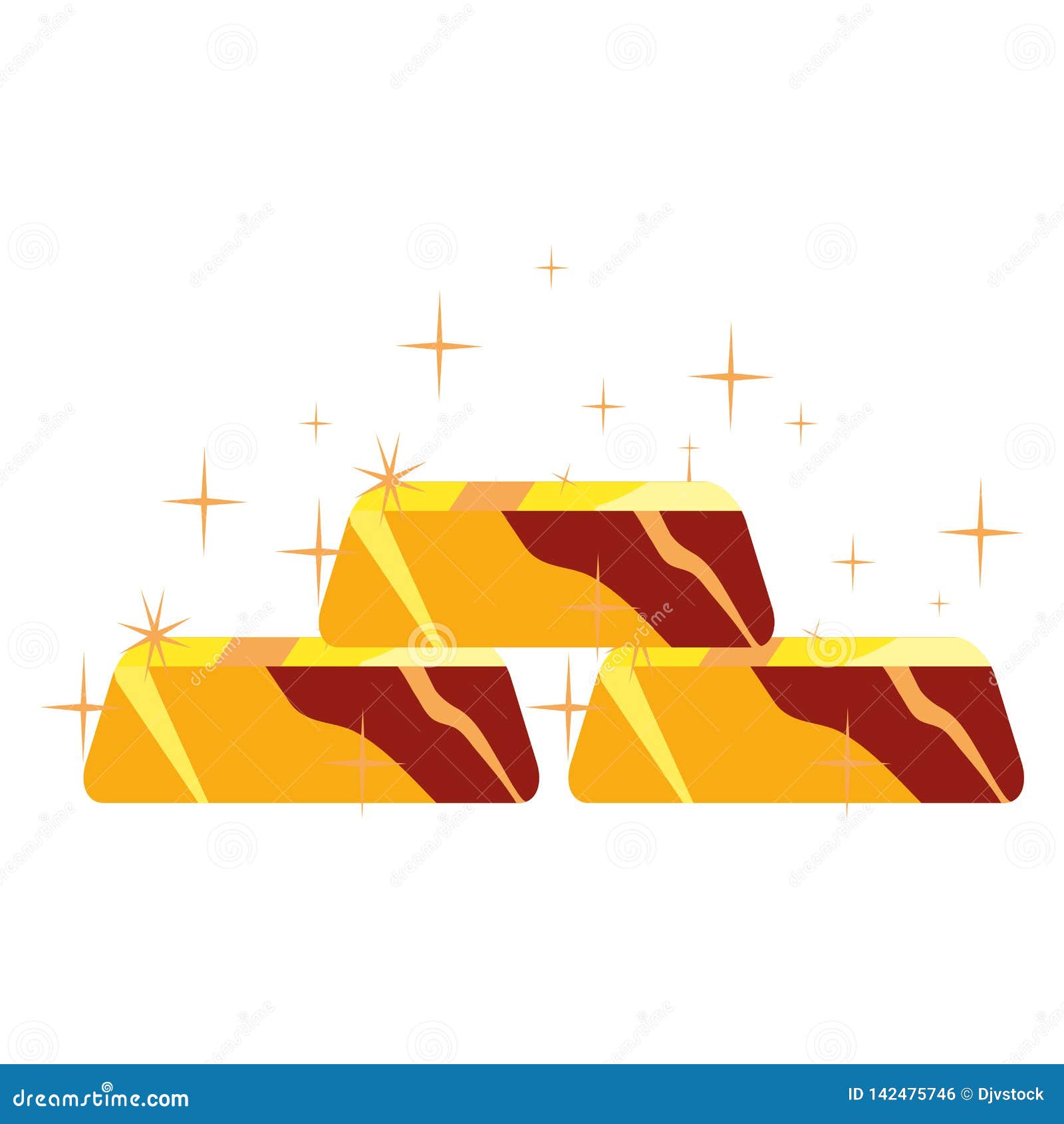 Stacked gold bars stock vector. Illustration of commercial - 142475746