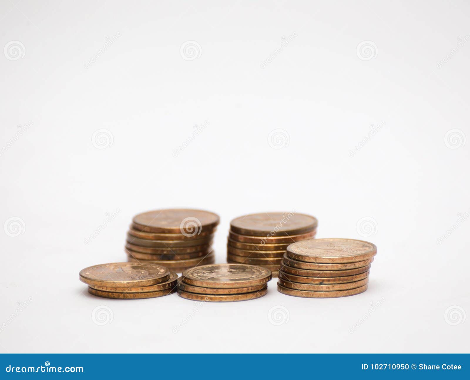 Stacked Gold Coins stock photo. Image of coins, savings - 102710950