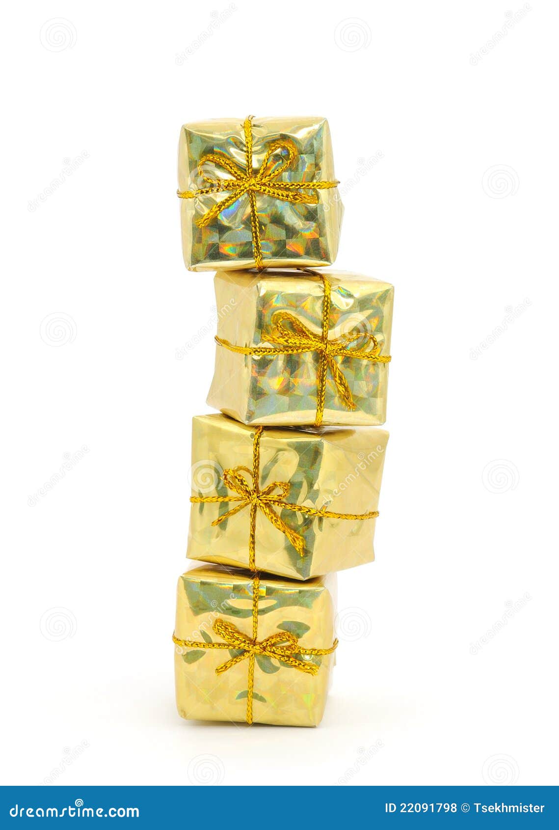 Stacked golden gift boxes stock photo. Image of christmas - 22091798